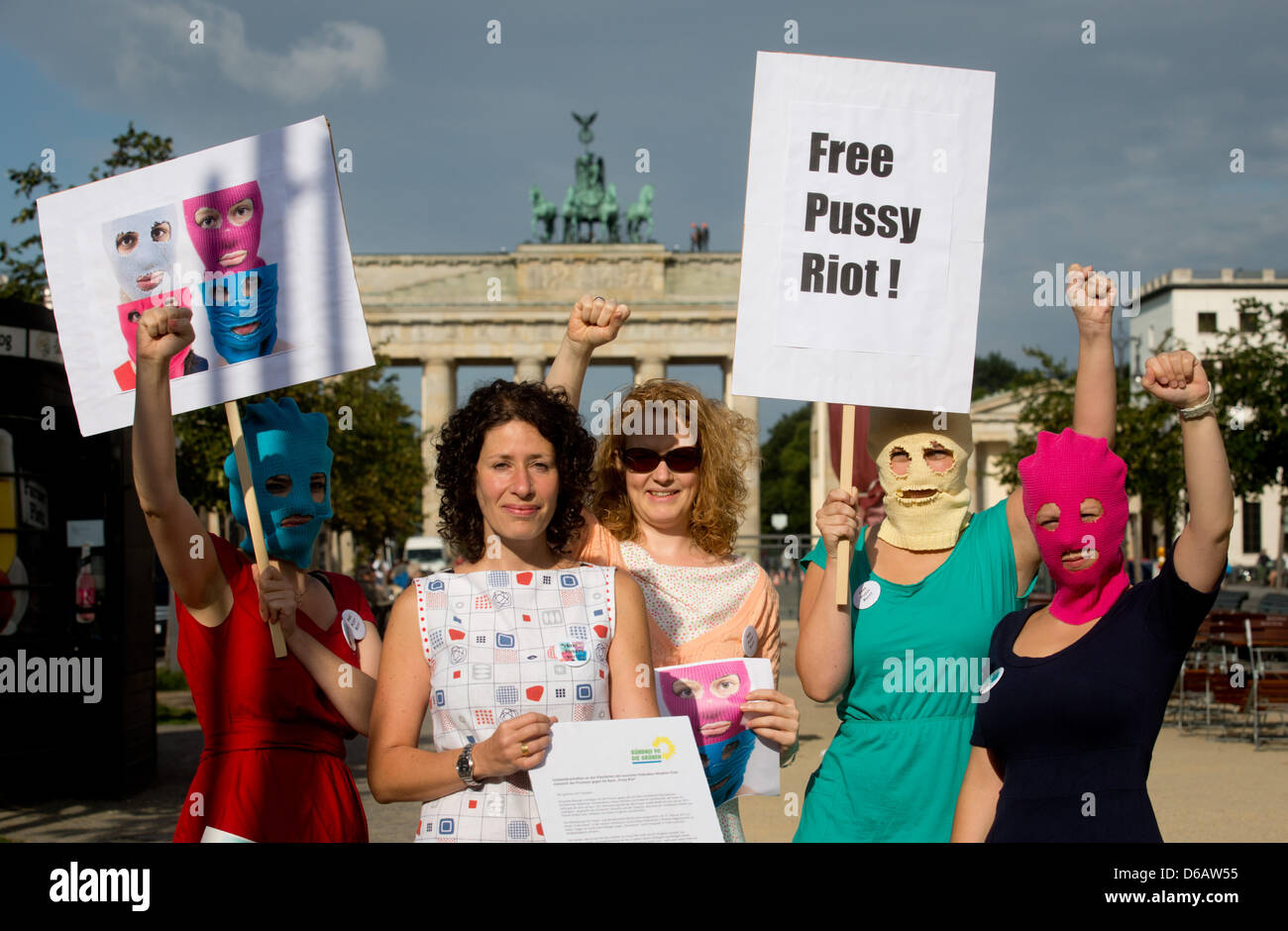 Activists of the German party The Greens and chairwoman of the Berlin ...