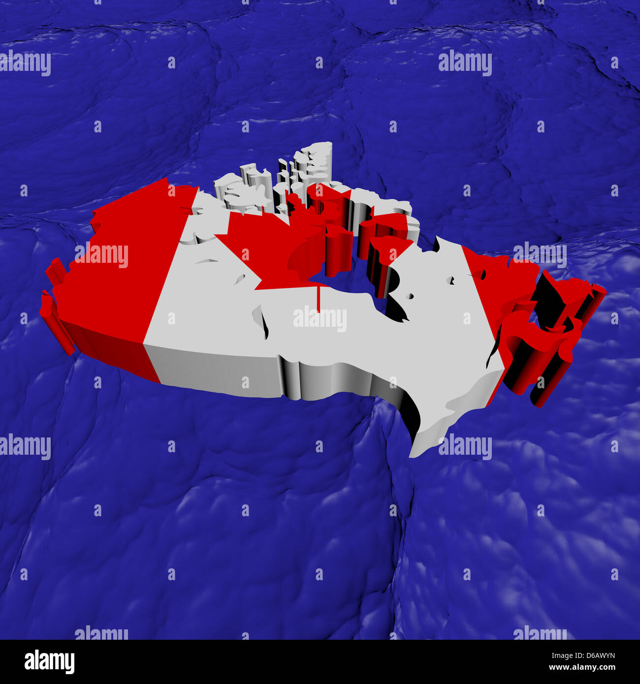 Canada map flag in abstract ocean illustration Stock Photo - Alamy