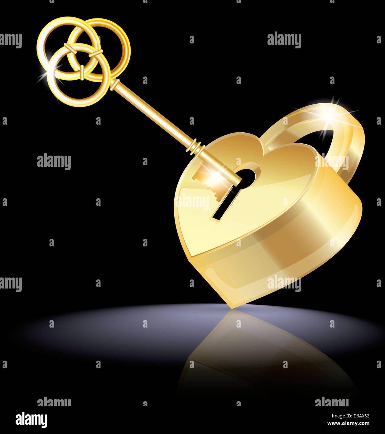 on a dark background are golden key and lock Stock Photo - Alamy