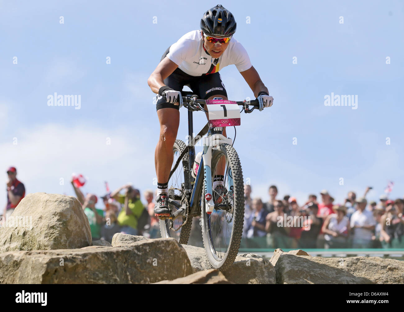 Sabine Spitz of Germany competes during the Women's Cross-country Final ...