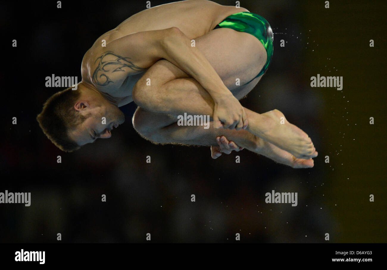 Sascha Klein of Germany competes in the Men's 10m Platform final diving ...