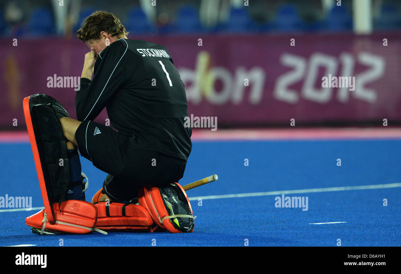 Netherland's goalkeeper Jaap Stockmann looks dejected after losing the ...