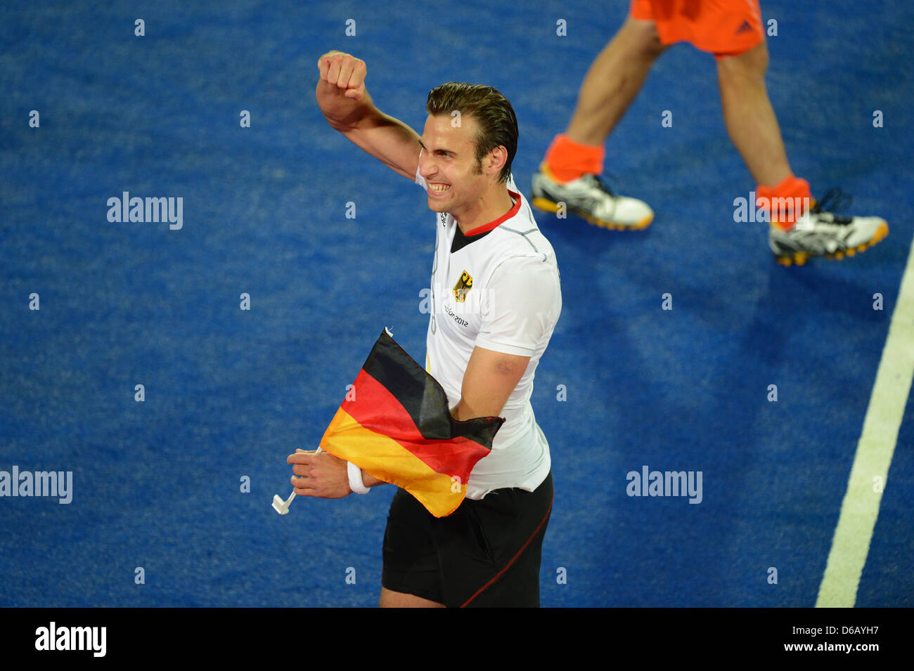 Germany's Christopher Zeller celebrates after the Hockey Gold Medal ...