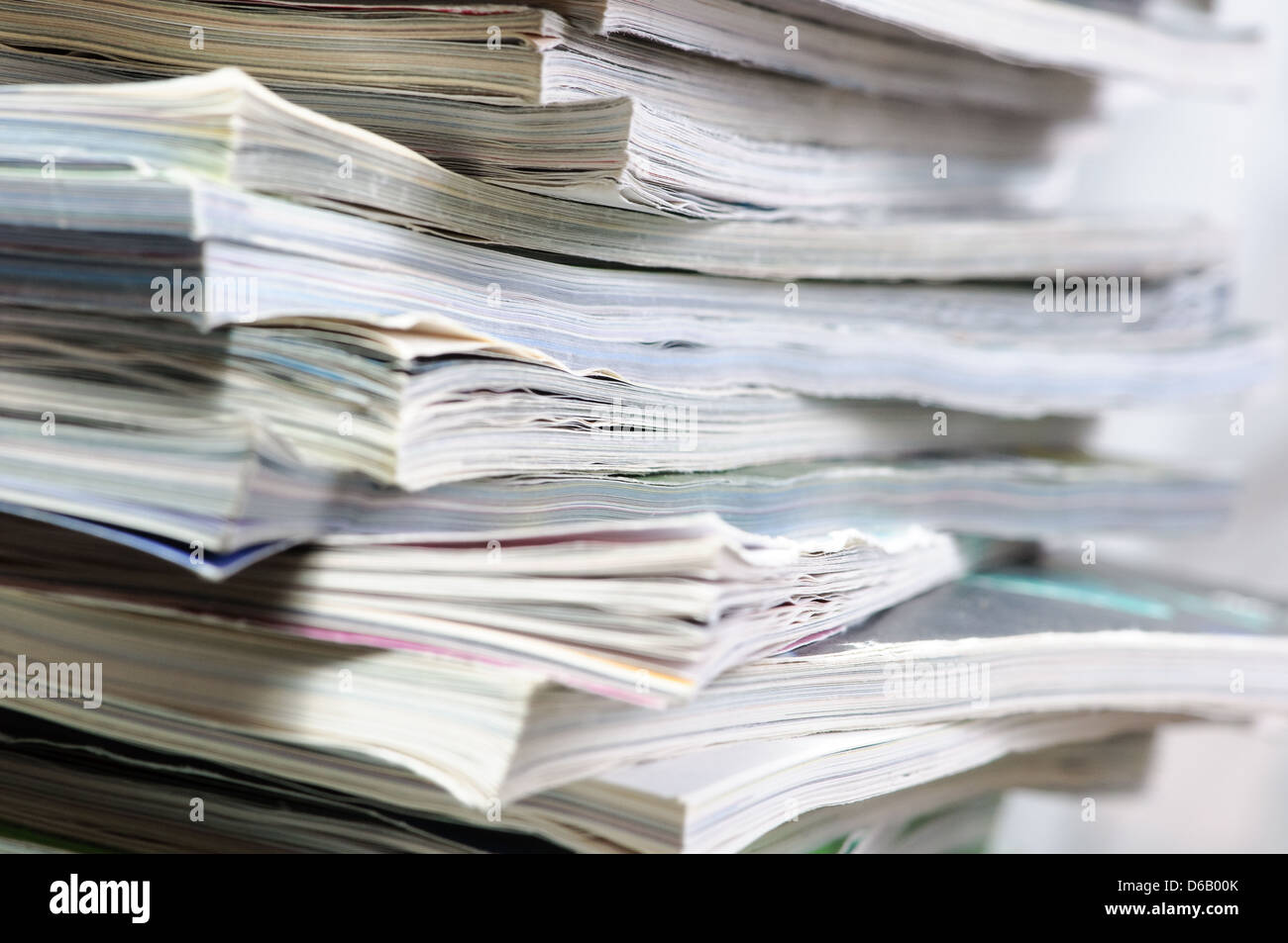 Stack of magazines . Close - up Stock Photo - Alamy