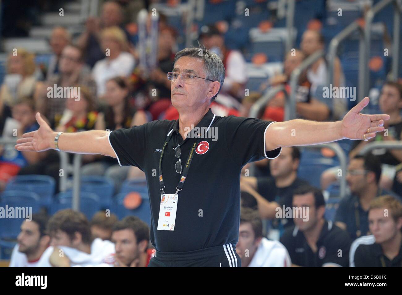 Turkey's head coach Bogdan Tanjevic reacts at the sideline during the ...