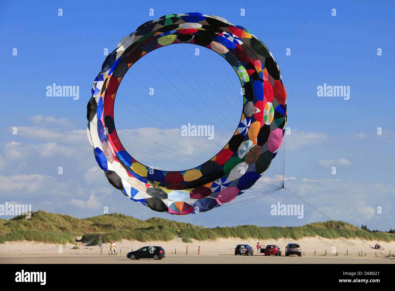 A giant kite flies at the beach of St. Peter-Ording, Germany, 11 August ...