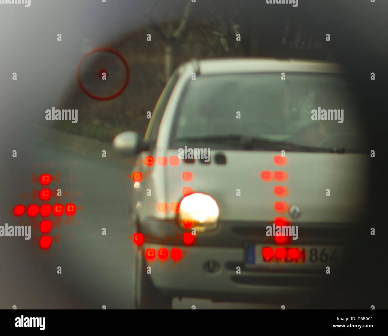 Police car with devices for measuring speed hi-res stock photography ...