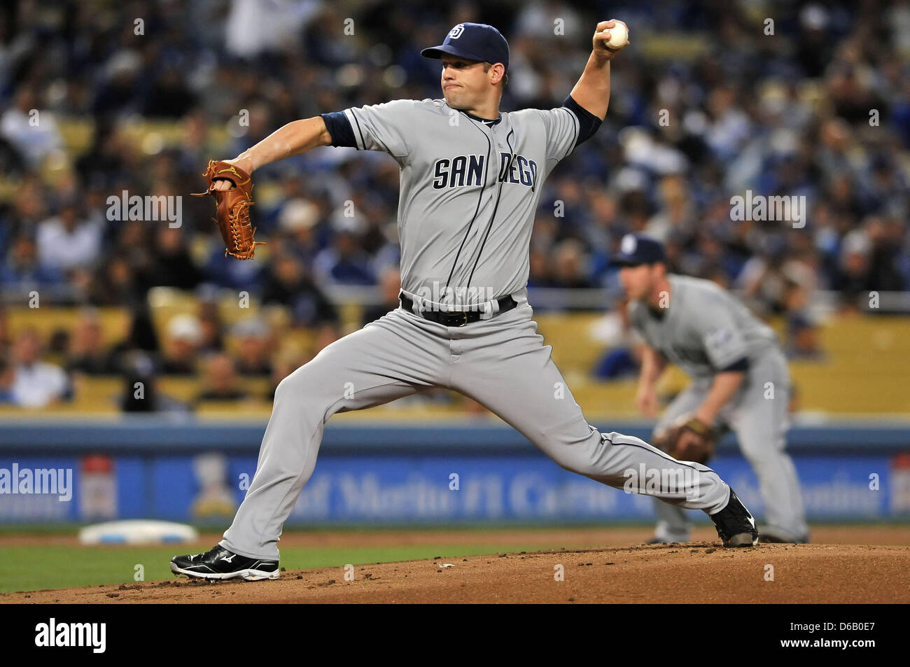 Los Angeles, CA. USA. April 15, 2013 San Diego Padres pitcher Eric ...