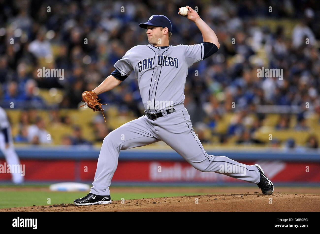 Los Angeles, CA. USA. April 15, 2013 San Diego Padres pitcher Eric ...