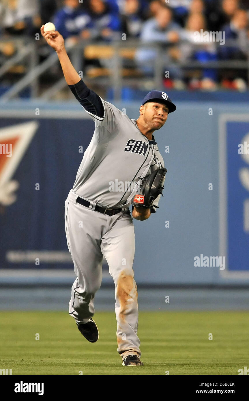 Los Angeles, CA. USA. April 15, 2013 San Diego Padres pitcher Eric ...