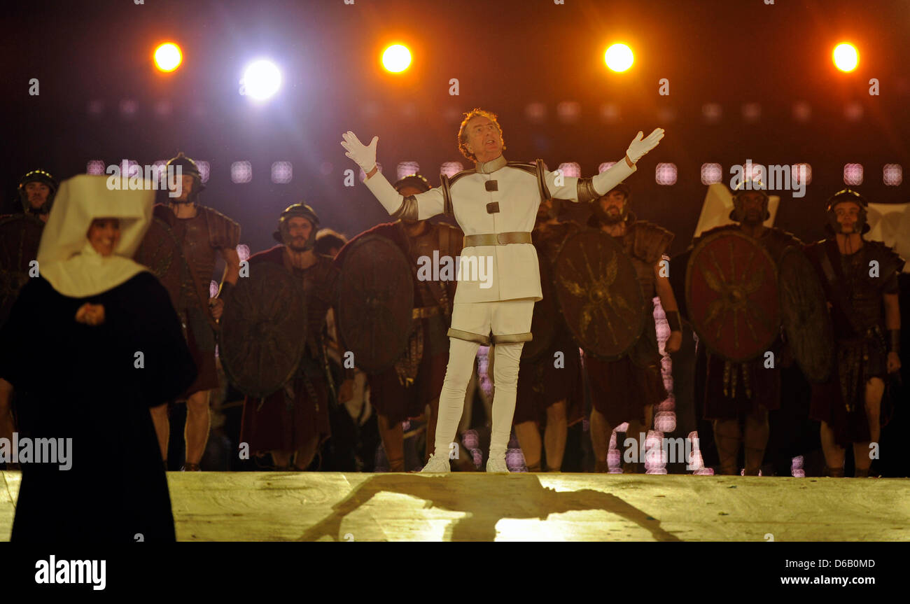 Monthy Python's actor Eric Idle performs at the Olympic stadium during ...