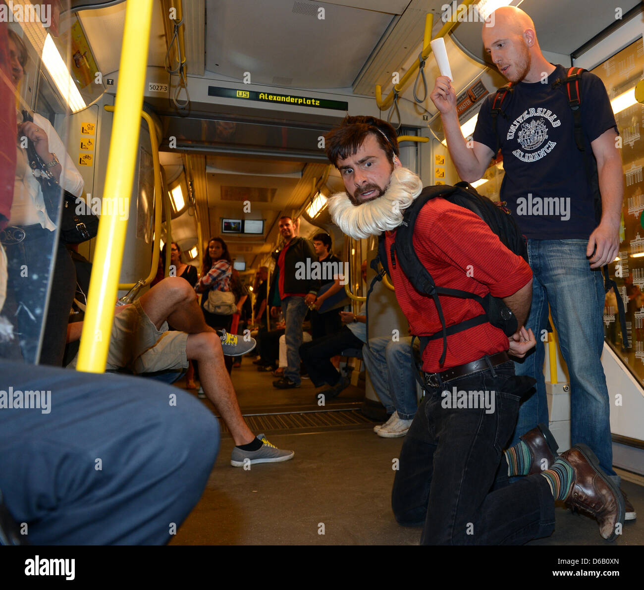Actor Paul Marino and Sebastian Witt perform a scene of William ...
