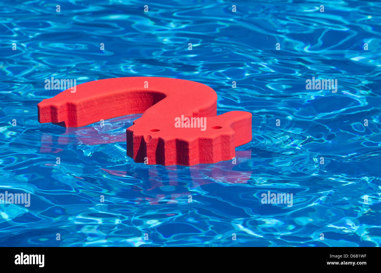 A swimming aid floats at the Carl-Miller Pool in Magdeburg, Germany, 14 ...