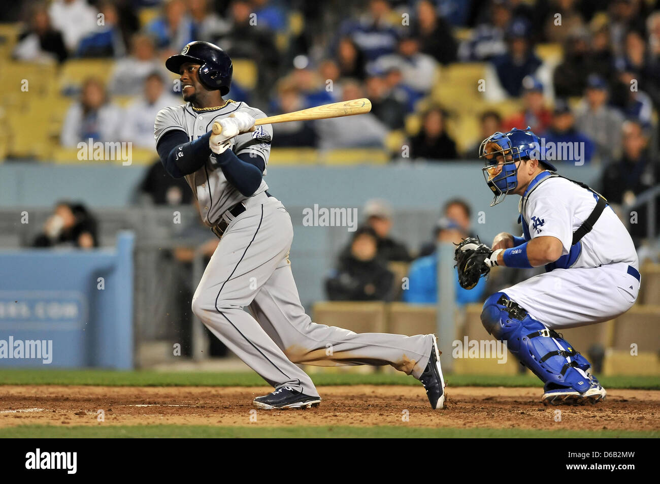 Los Angeles, CA. USA. April 15, 2013 San Diego Padres pitcher Eric ...
