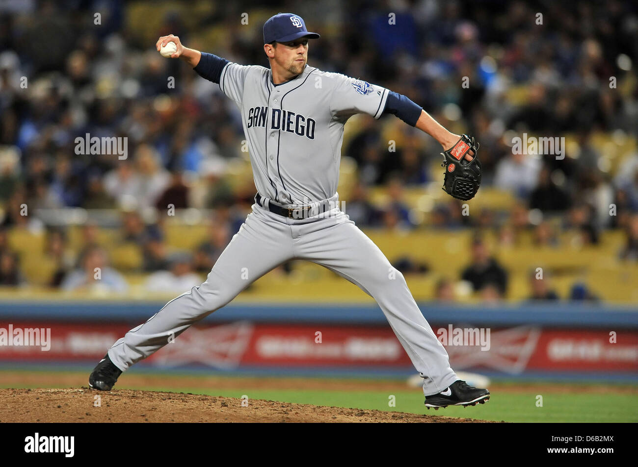 Los Angeles, CA. USA. April 15, 2013 San Diego Padres pitcher Eric ...