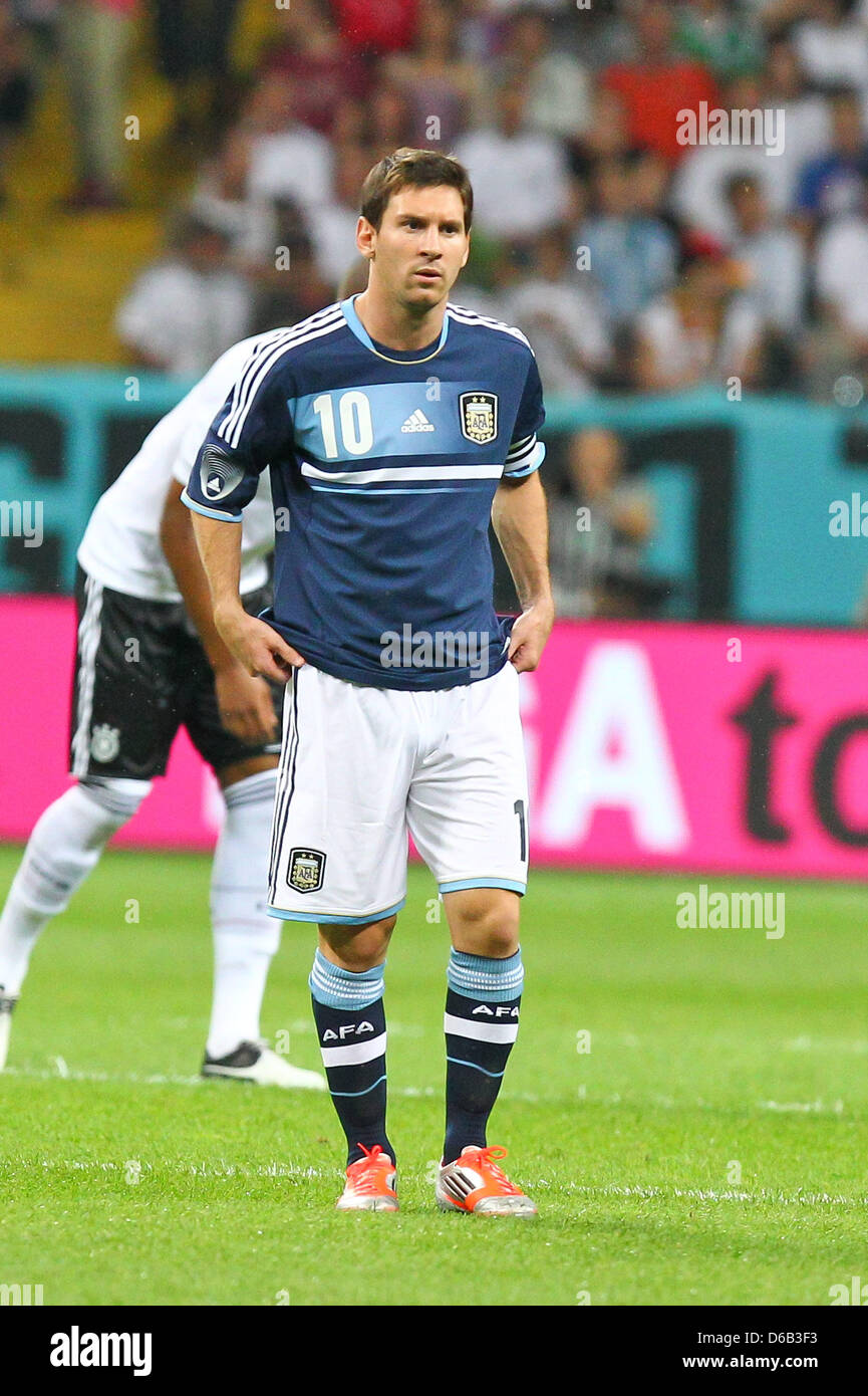 Argentina's Lionel Messi gestures during the friendly soccer match ...