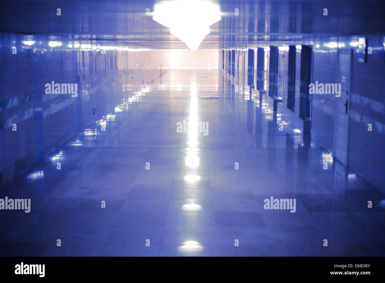 Modern walkway interior Stock Photo - Alamy