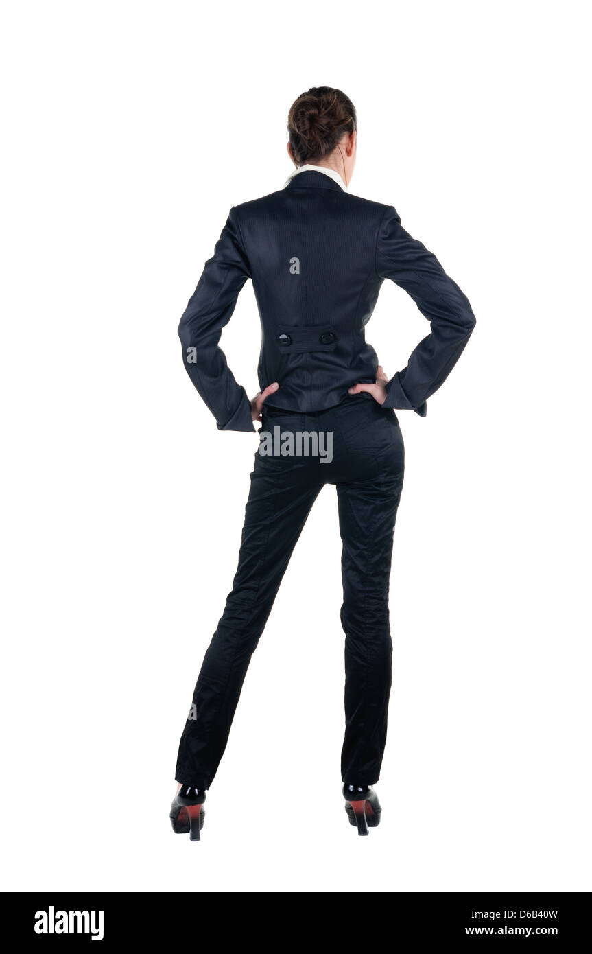 Slim woman backside view isolated Cut Out Stock Images & Pictures - Alamy