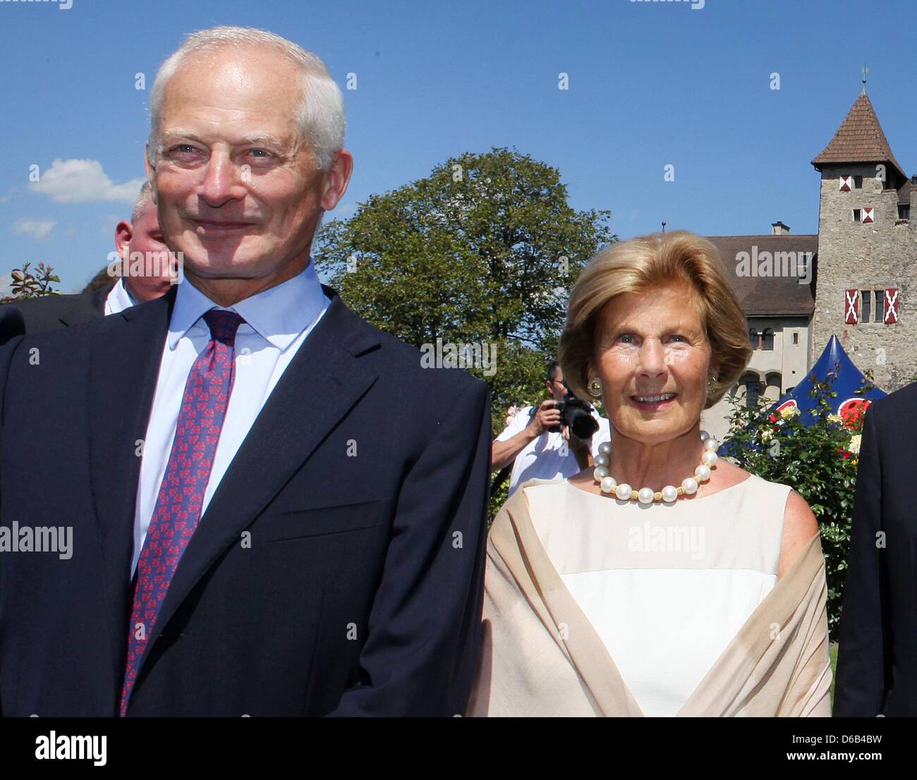 Prince Hans Adam II and Princess Marie attend the celebrations the national day on 15 August ...