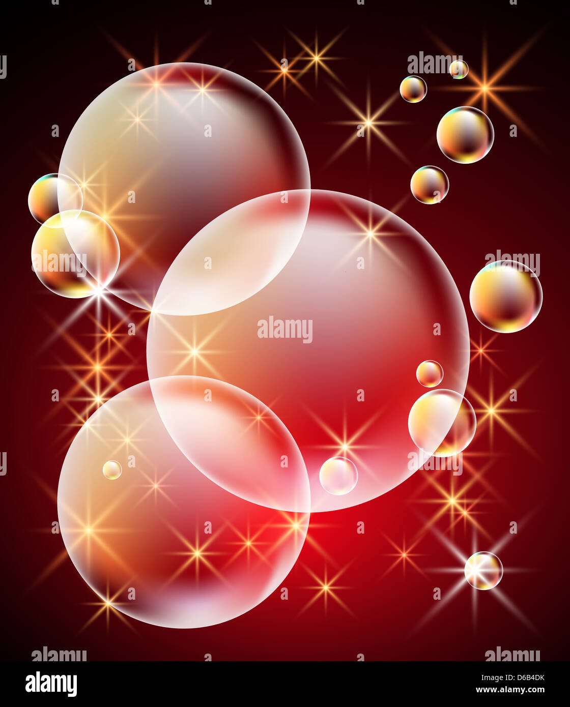 Glowing background with bubbles and stars Stock Photo - Alamy