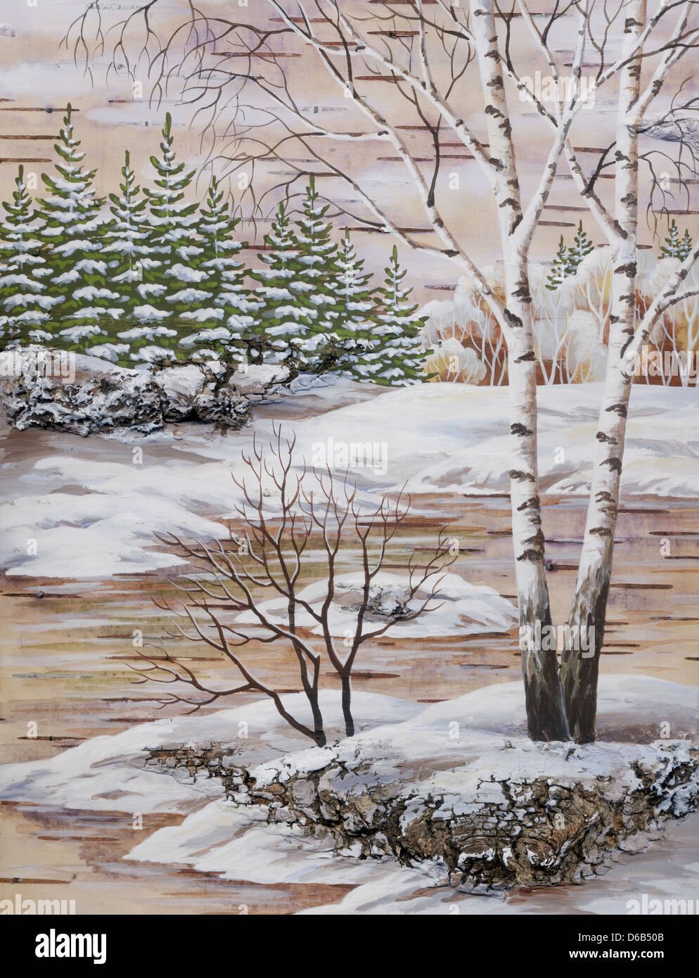 Winter landscape drawing hi-res stock photography and images - Alamy