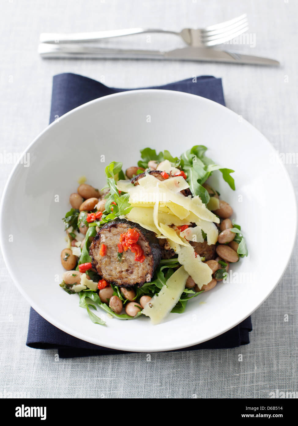 Bowl of borlotti bean salad Stock Photo - Alamy