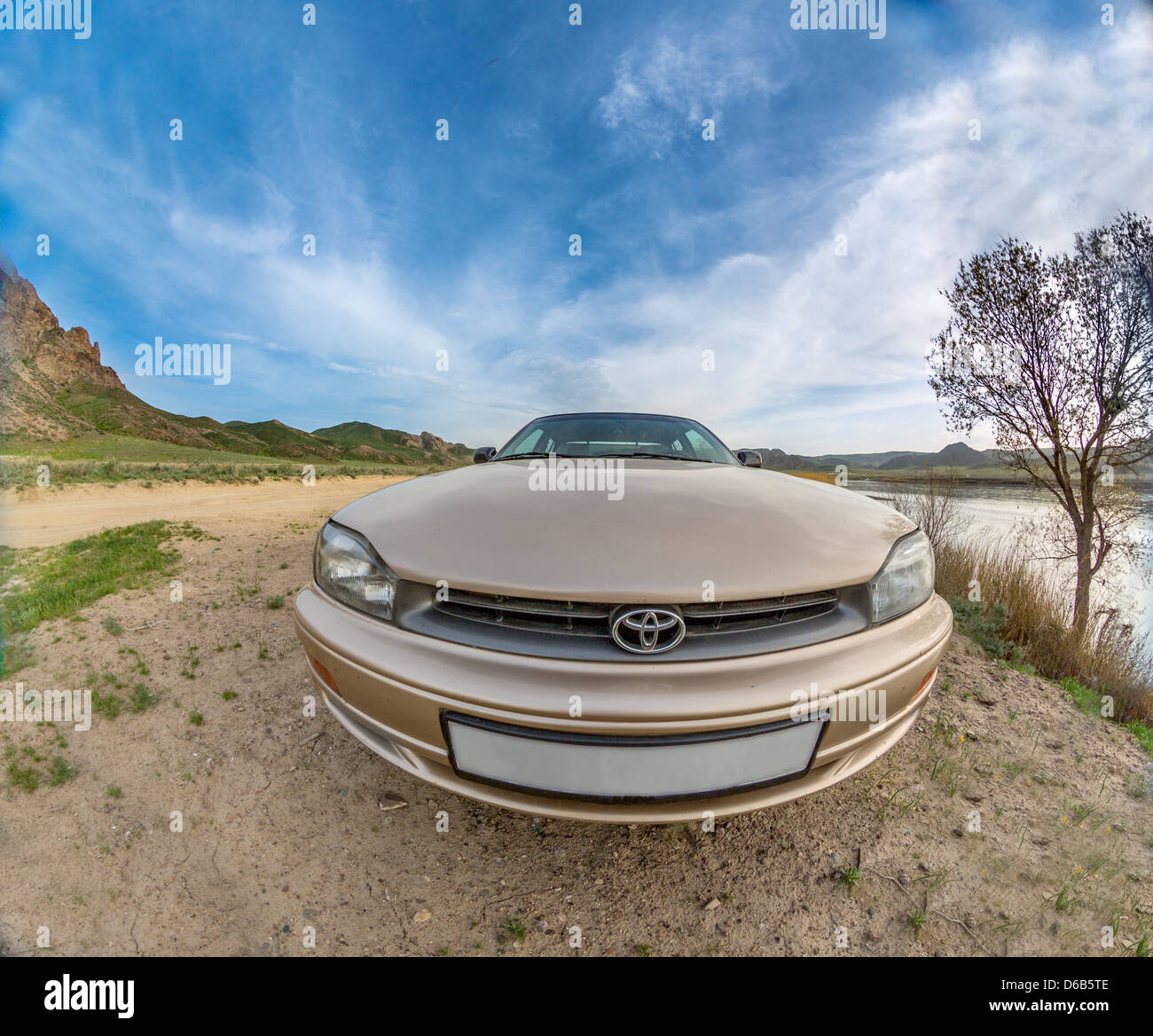car auto fish-eye nature Stock Photo - Alamy