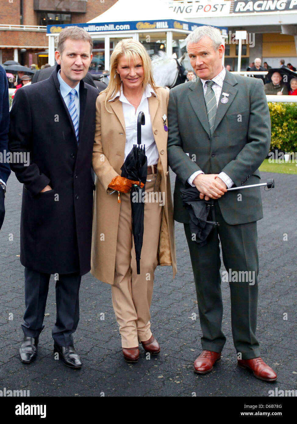 Jeremy Kyle, Vikki Dunn and Nick Mustoe at Kempton Park Racecourse ...