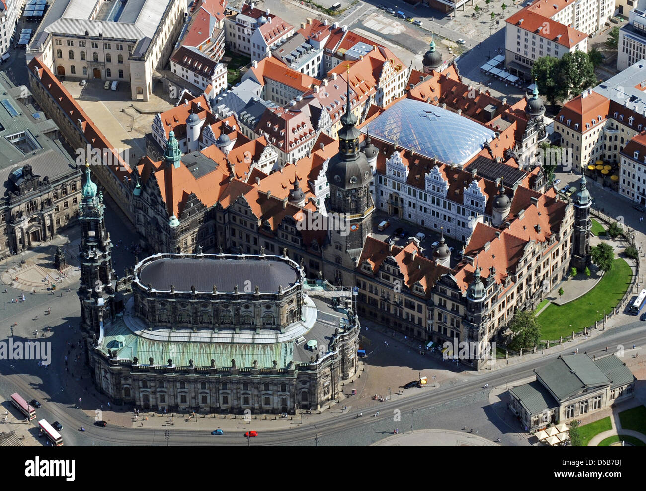 Dresden Castle and the Catholic Church of the Royal Court of Saxony are ...