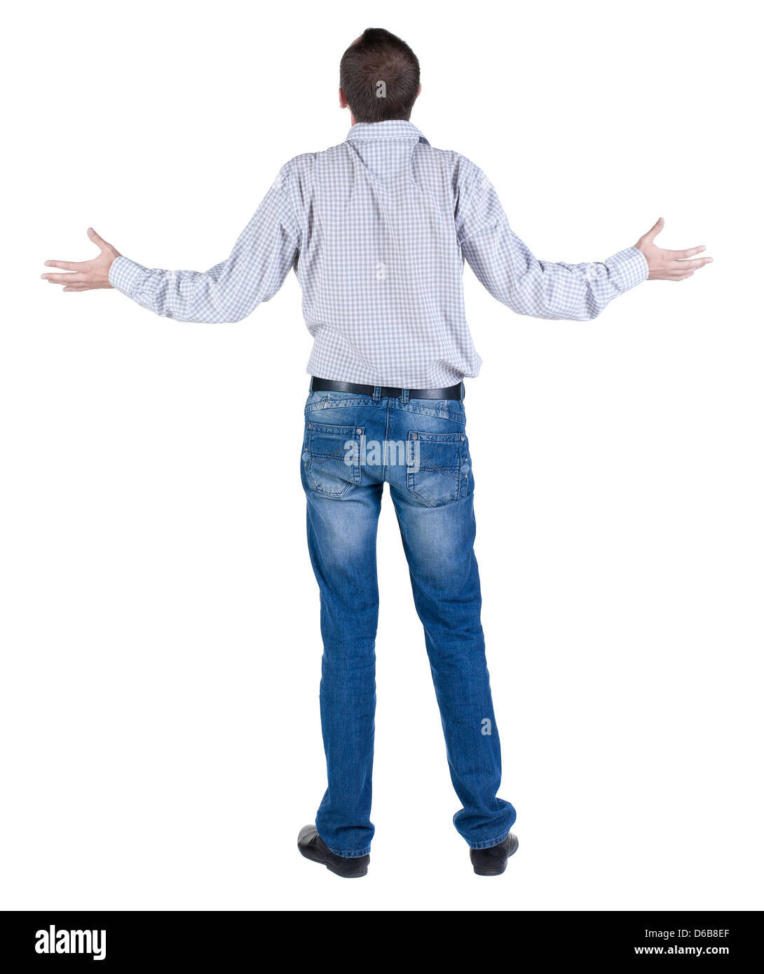 Back view of angry young man. Rear view people collection. backside ...