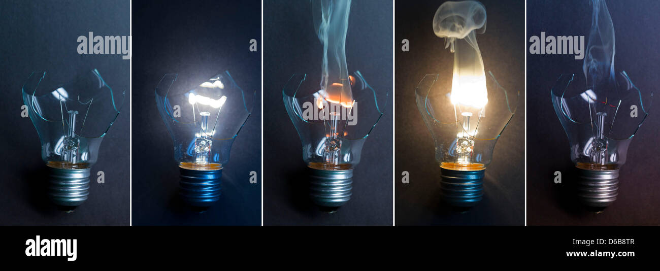 ILLUSTRATION - A composite image shows the filament of a broken 40 W ...