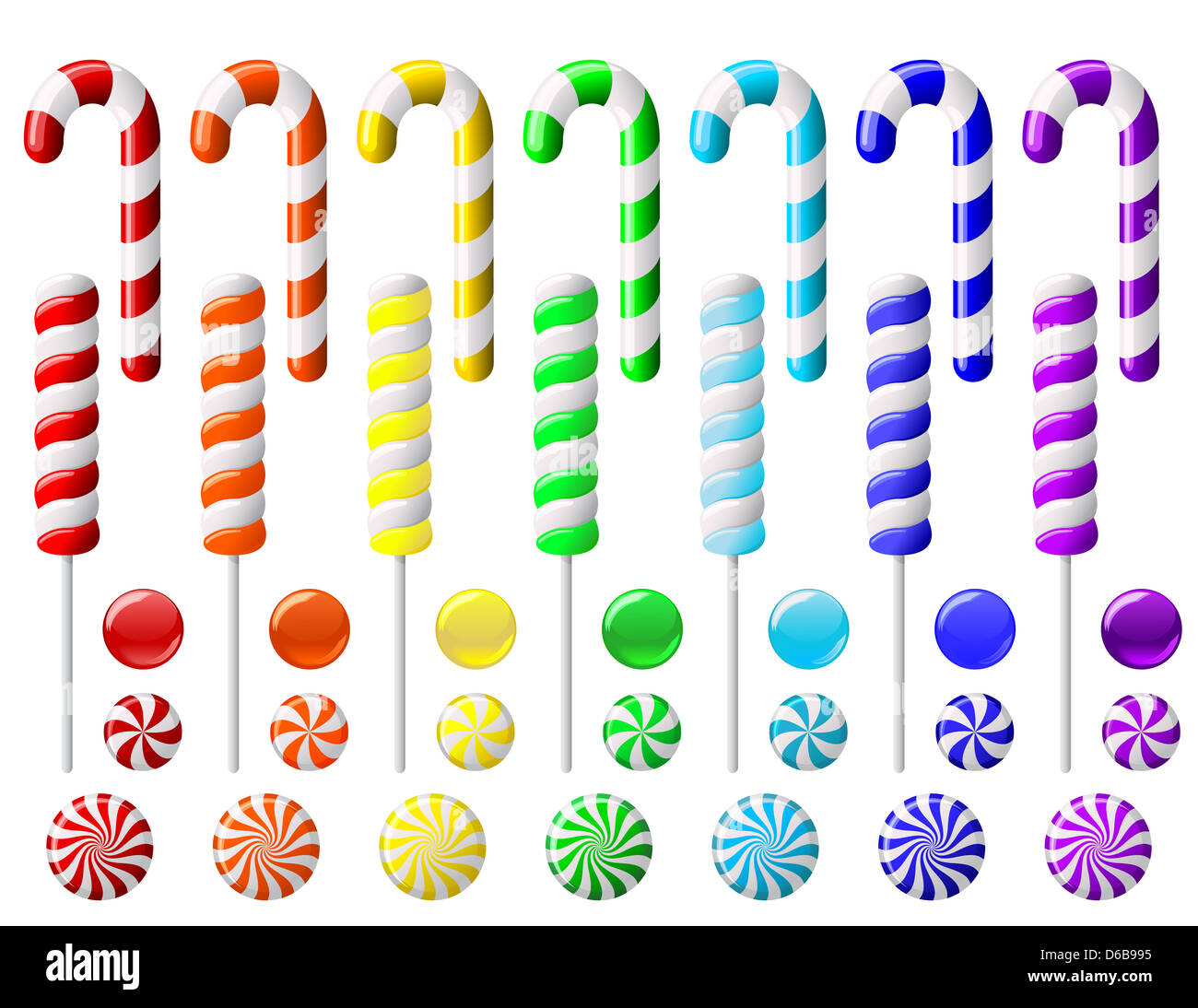 Delicious colorful lollipop collection Stock Photo - Alamy