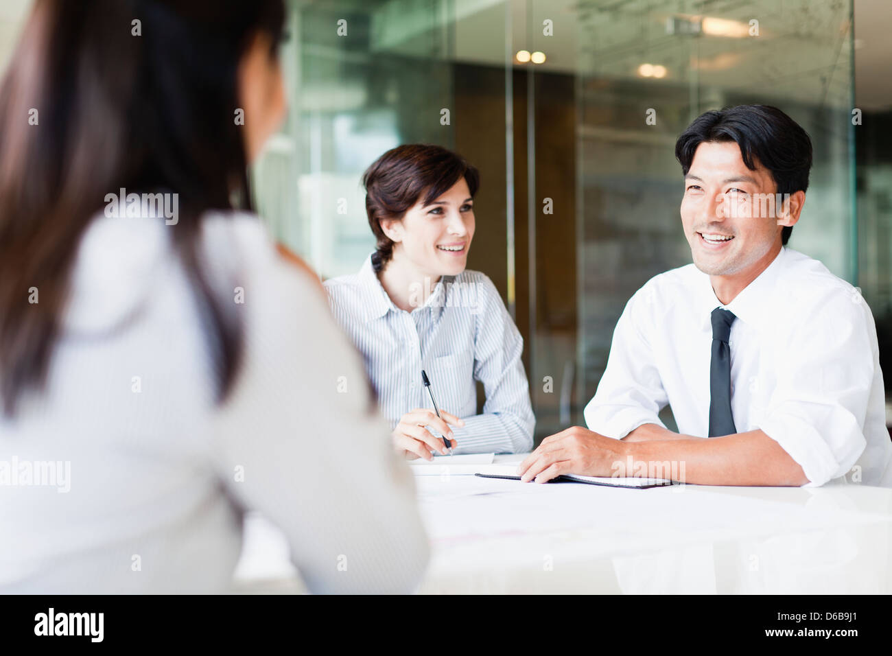 Business people talking in meeting Stock Photo - Alamy