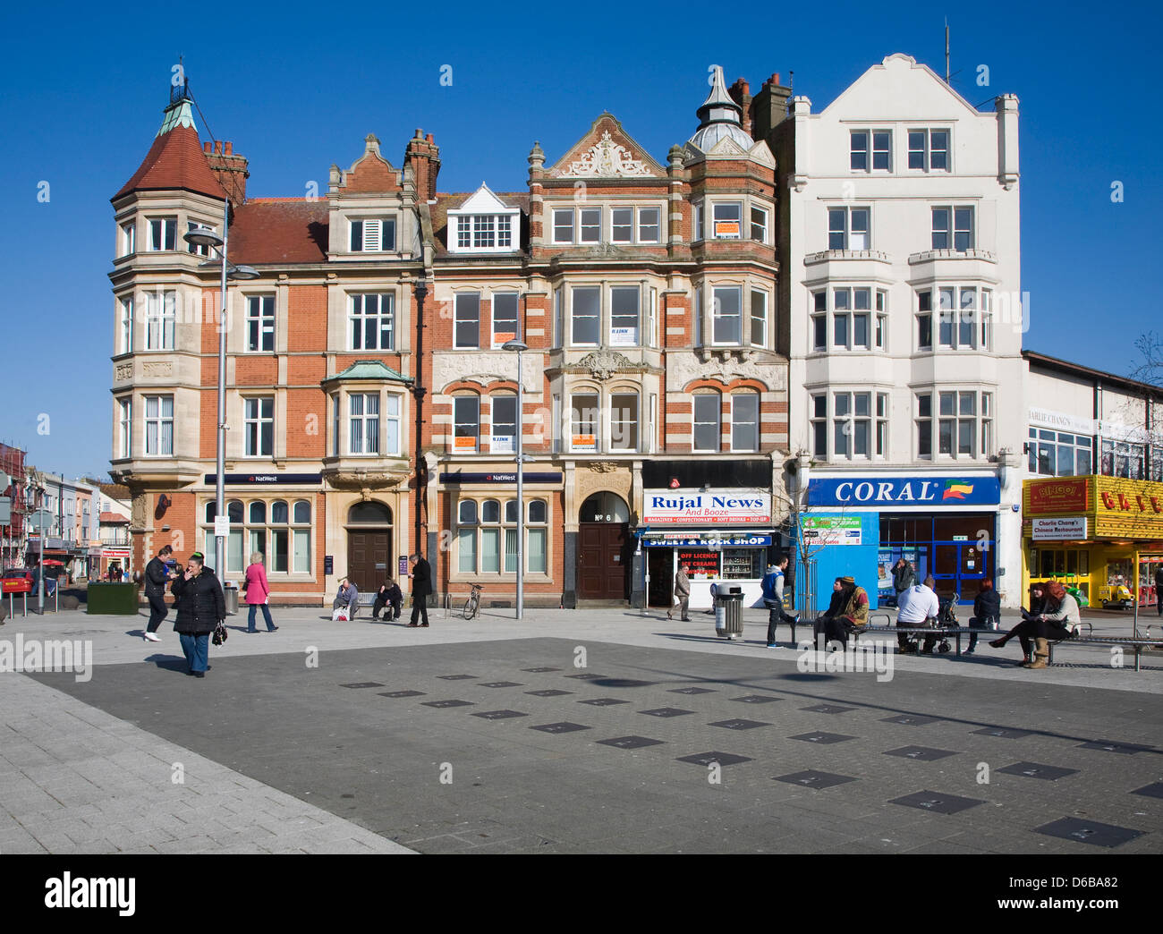Historic buildings in the town centre of Clacton on Sea, Essex, England ...