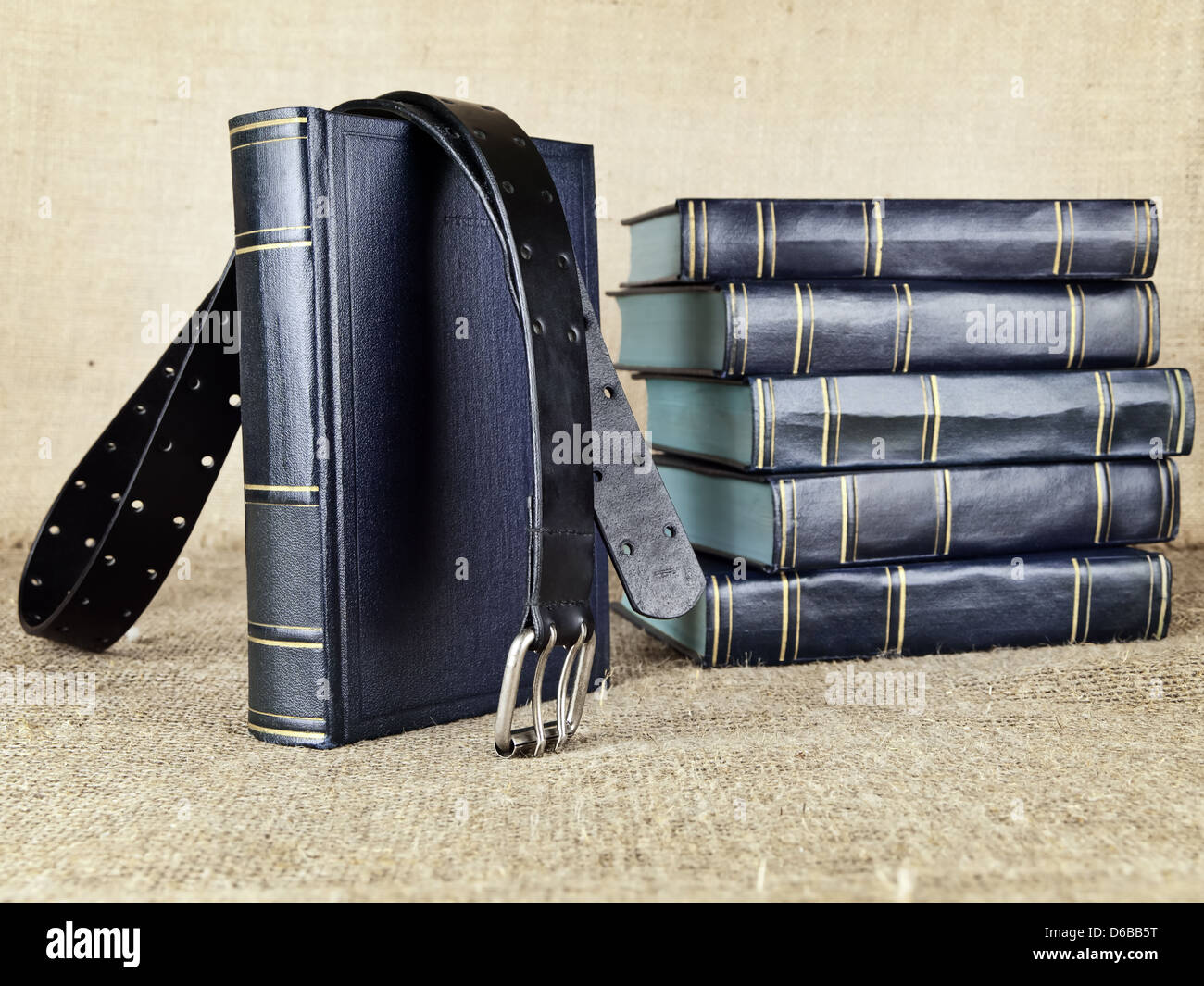 Books with strap Stock Photo - Alamy