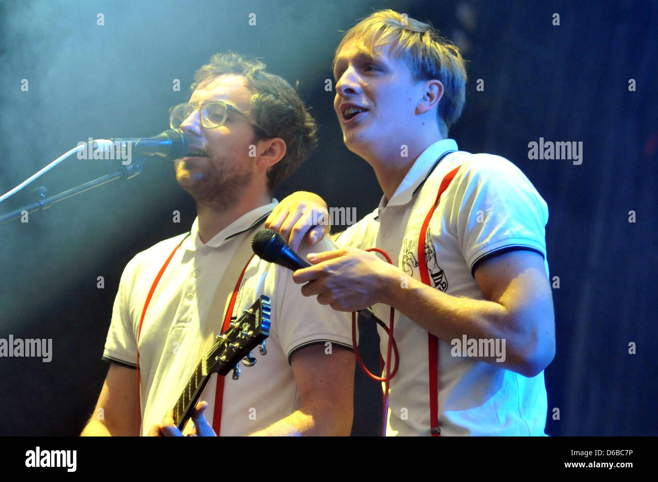 Guitarist Steffen Israel and singer Till Brummer of the German band ...