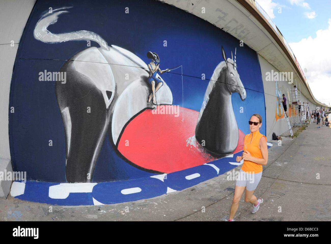 A graffiti by the German artist 'Loomit' (Mathias Koehler) is seen on ...