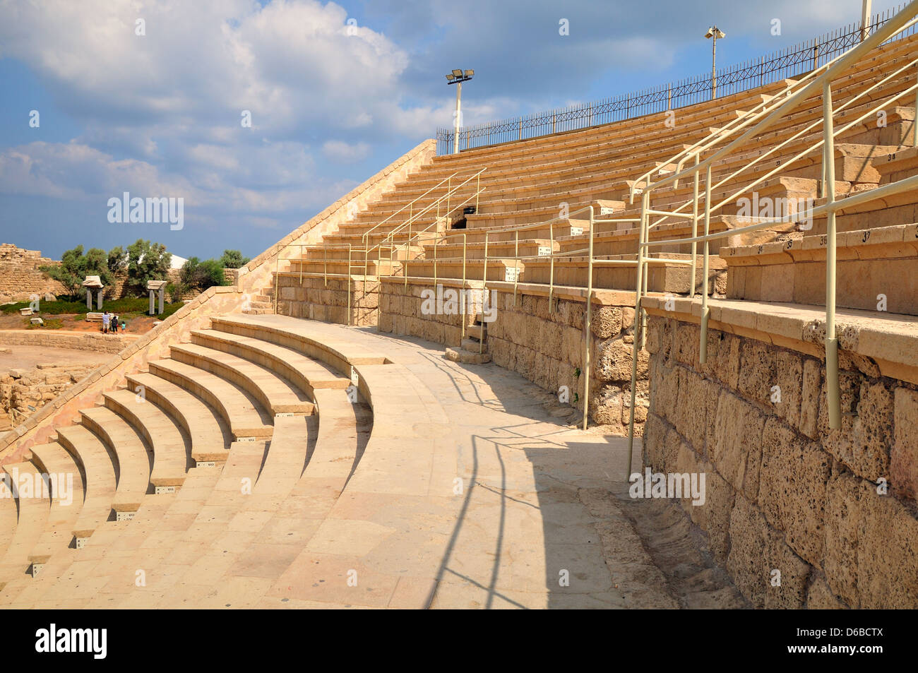 Renovated tribune of ancient amphitheater of Caesarea. Israel Stock ...