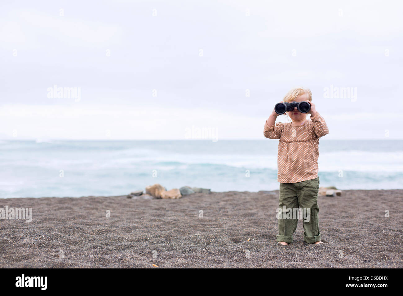 Childhood girl binoculars hi-res stock photography and images - Alamy