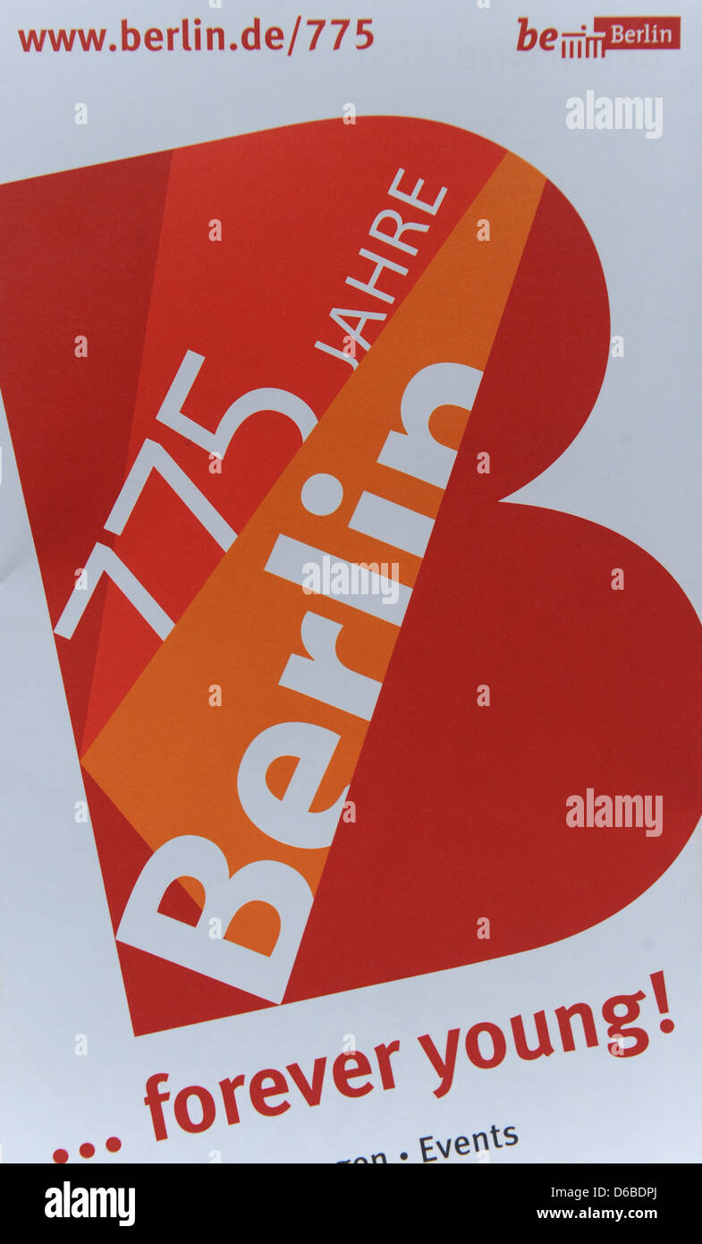 The logo of the city anniversary "775 years of Berlin" is pictured in ...