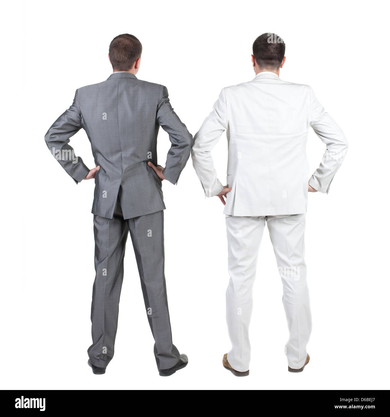 Back view of Two business men. Rear view. Isolated over white ...