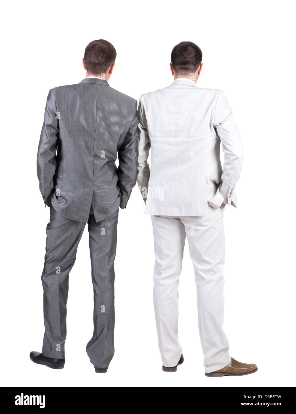 Back view of Two business men. Rear view. Isolated over white ...