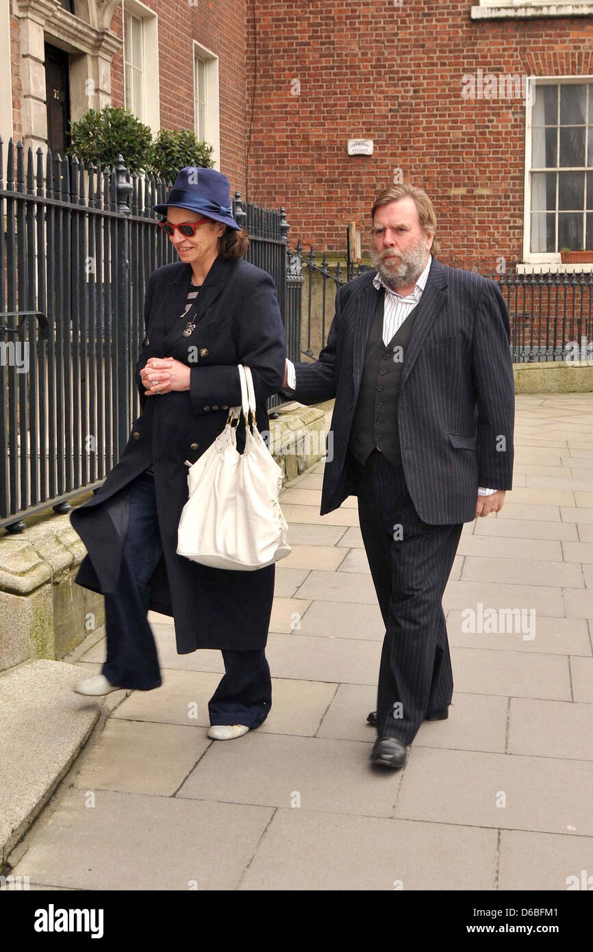 Timothy Spall and his wife Shane Spall are seen taking a walk in Dublin ...