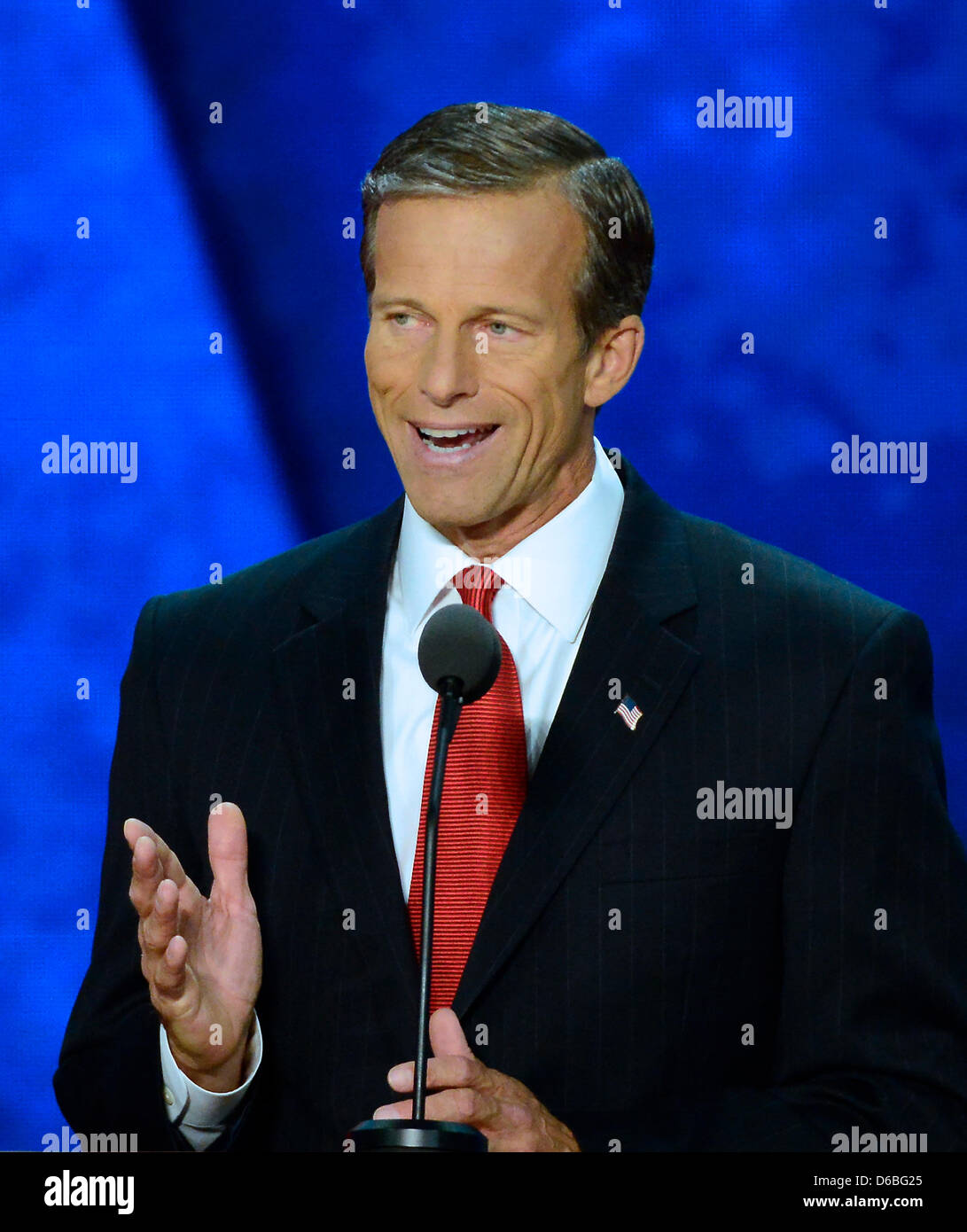 United States Senator John Thune (Republican of South Dakota) makes ...