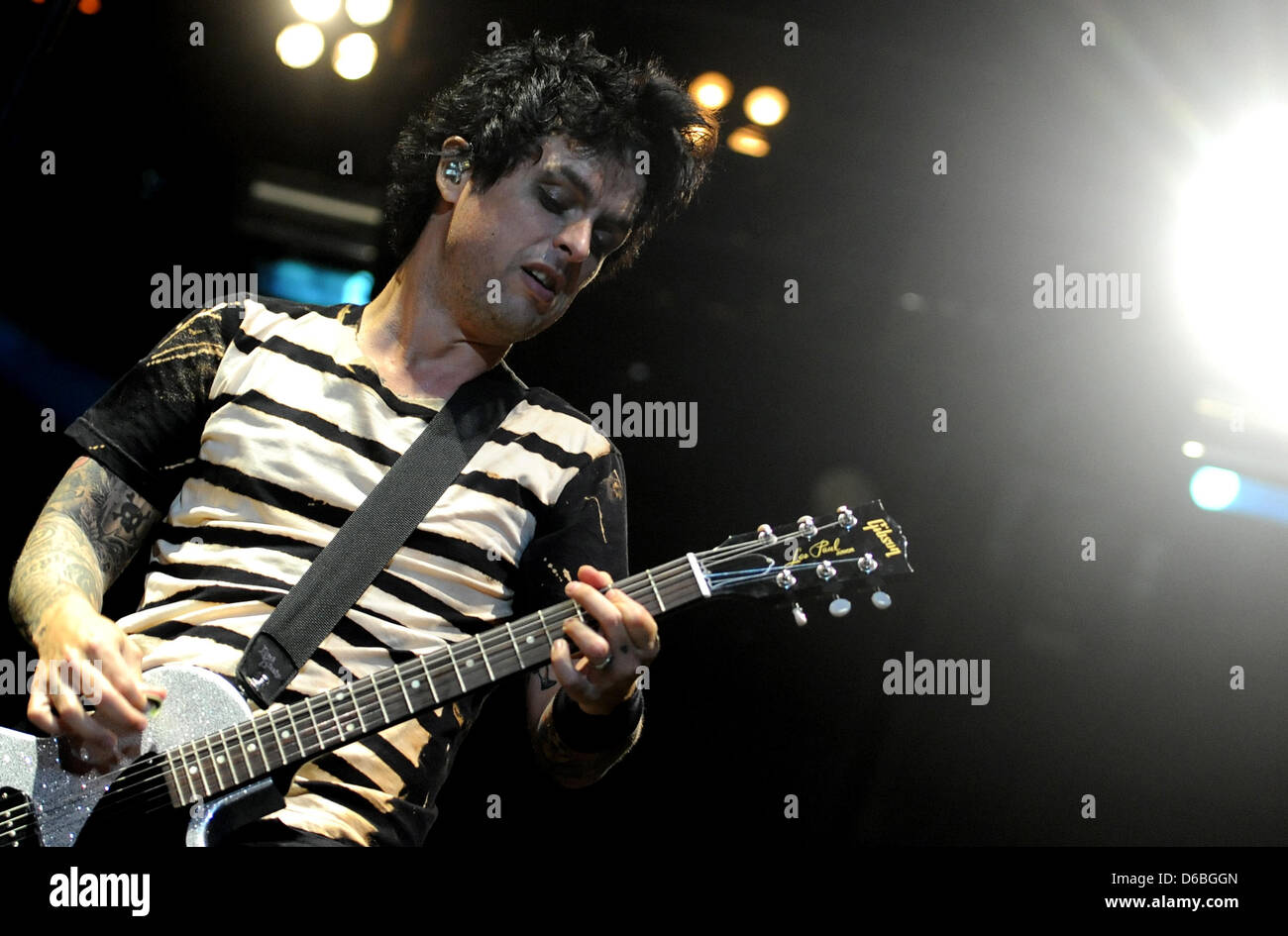 Singer Billie Joe Armstrong of the US band Green Day performs on stage ...
