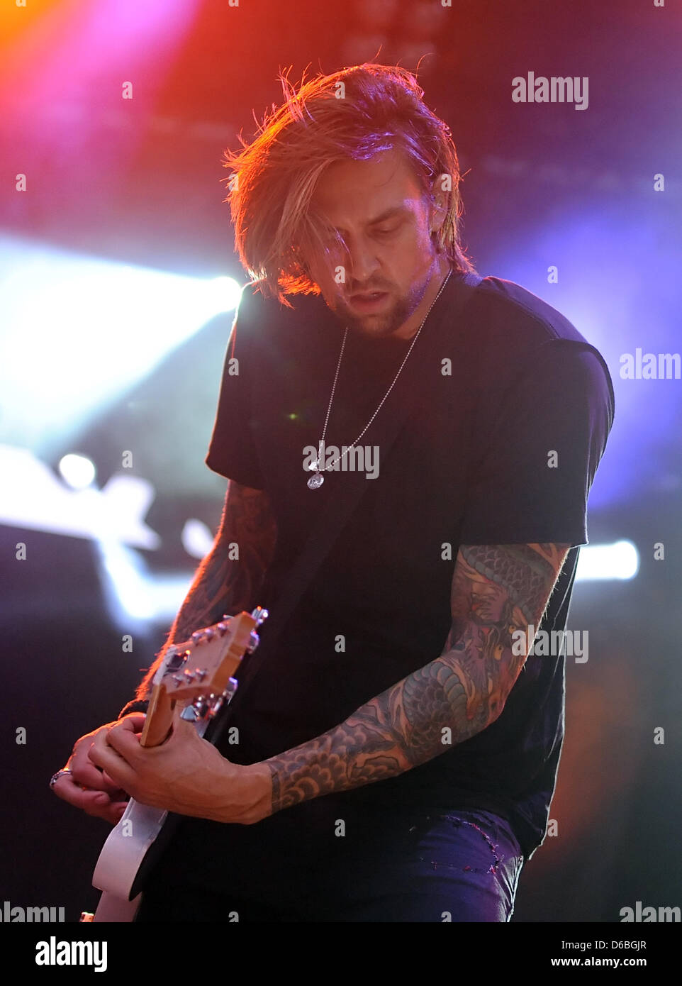US guitarist David Kennedy of the band Angels & Airwaves performs on ...