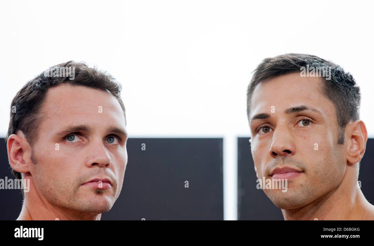 German boxer and WBA world Middleweight Champion, Felix Sturm (R) and ...
