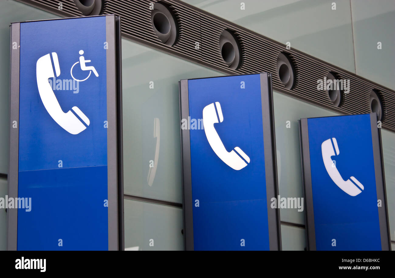 Sign telephone hi-res stock photography and images - Alamy