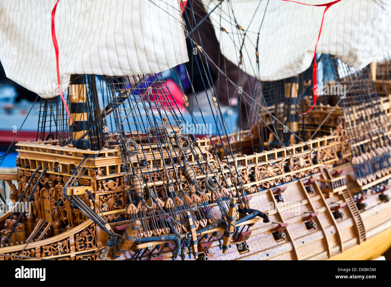 Galleon model detail Stock Photo - Alamy