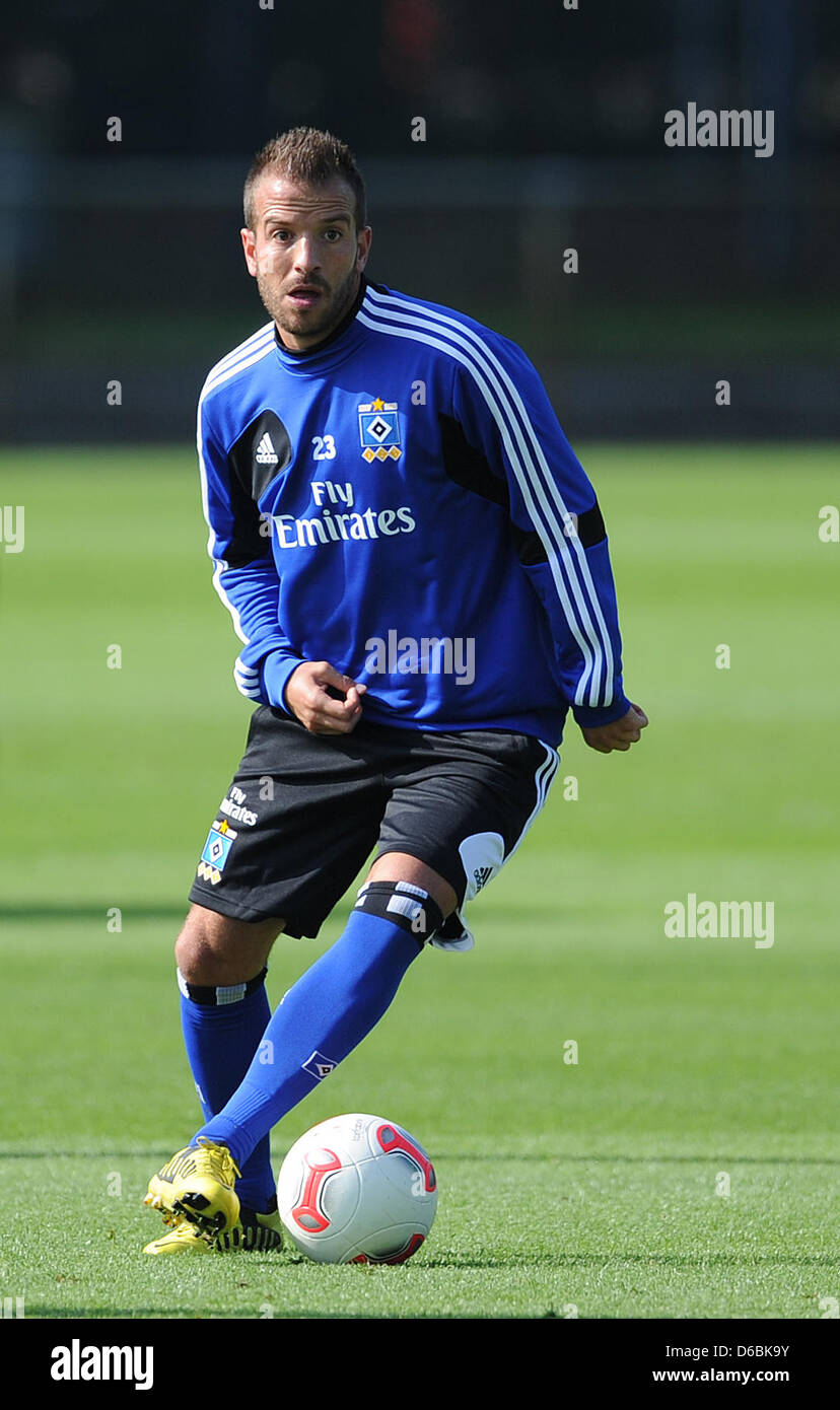 Dutch soccer player Rafael van der Vaart takes part in a training ...
